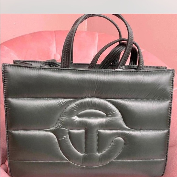 Medium green Telfar puffer tote bag